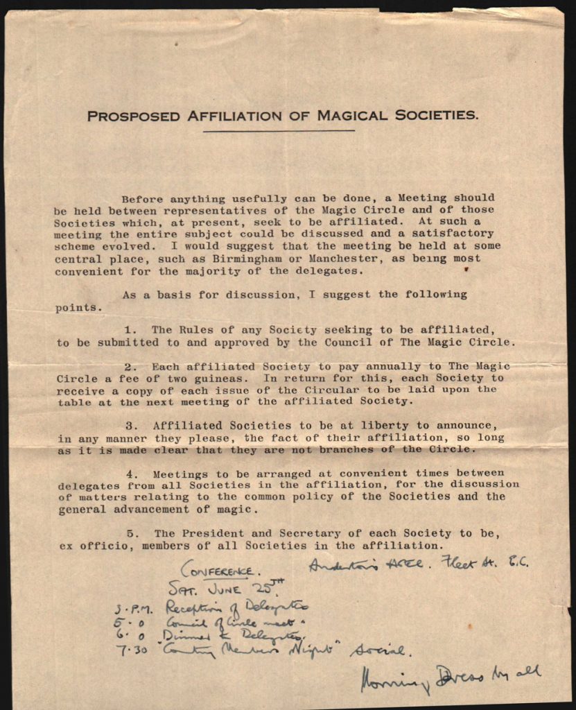Magic Circle Affiliation & Membership of The National Society of ...